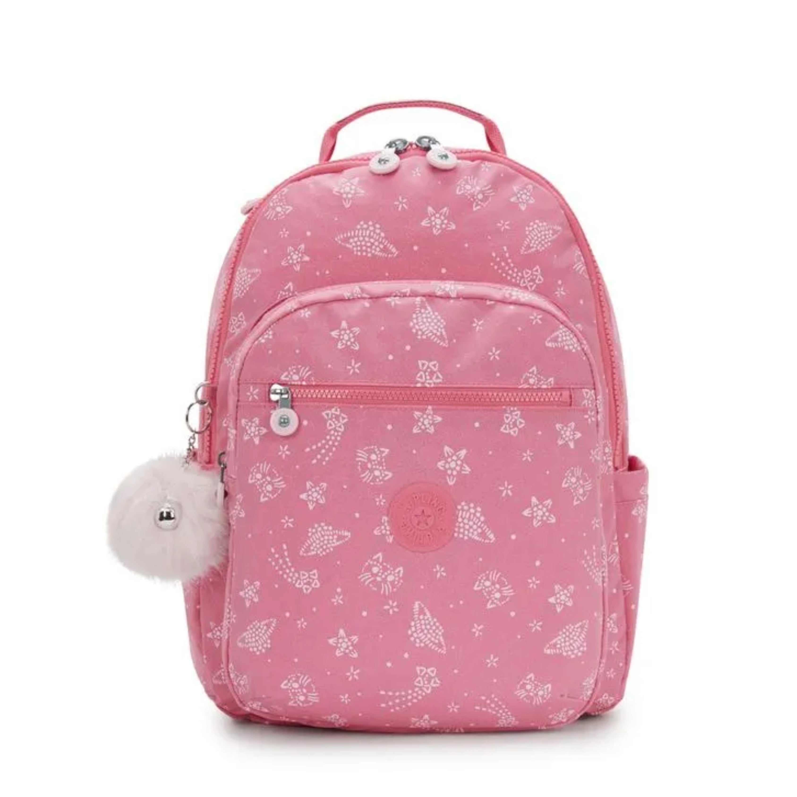 Mochila - Kipling - Seoul Lap - Glitter Cats – Papelaria Unicórnio